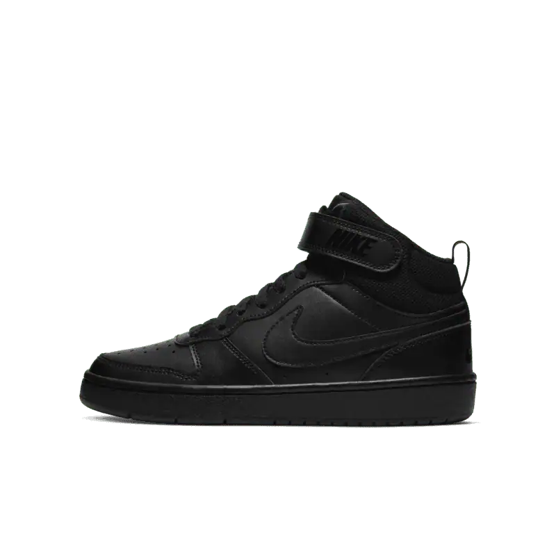 Nike Court Borough Mid 2-sko til større børn - sort | Sneakerworld.dk